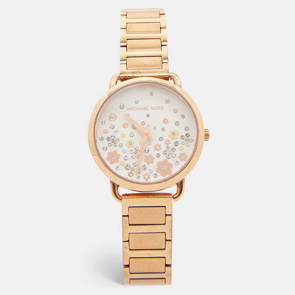 Michael Kors | Accessories | Michael Kors White Rose Gold Plated ...